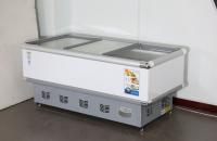 China Commercial Direct Cooling Glass Door Display Freezer Horizontal Island Cabinet for sale