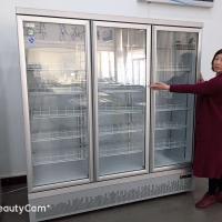 China Three Glass Doors Refrigerated Stereoscopic Display Cabinet Commercial for sale