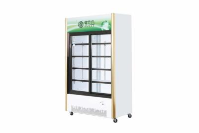 China Commercial Double Glass Door Display Freezer Sliding Beverage for sale