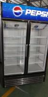 China 290L Direct Cooling 2 Door Drink Display Fridge Beverage for sale