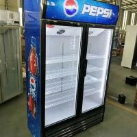 China 290L Direct Cooling 2 Door Drink Display Fridge Beverage for sale