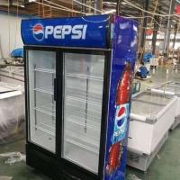 China 290L Direct Cooling 2 Door Drink Display Fridge Beverage for sale