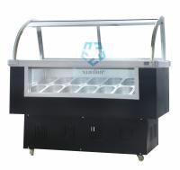 China Counter 10 Pans Commercial Ice Freezers R134A Static Cooling for sale
