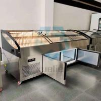 China Commercial Stainless Steel Glass Door Chest Freezer 220V for sale