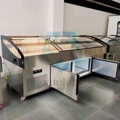 China 220V Glass Door Chest Freezer R134A Or R290A Painted Steel for sale