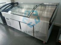 China Commercial Stainless Steel Glass Door Chest Freezer 220V for sale