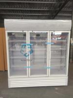 China Three Door Beverage Showcase Commercial Upright Cooler Energy Drink Refrigerator for sale