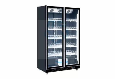 China Double Door Commercial Bar Freezer Glass Door Air Cooling for sale