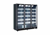 China LARGE CAPACITY BLACK BAR Stainless steel GLASS DOOR DISPLAY FREEZER for sale