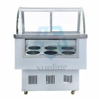 China Sliding Door Ice Cream Showcase Freezer Direct Cooling 10 Trays 6 Barrels for sale