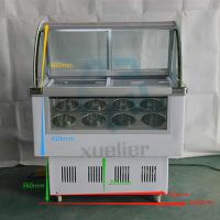 China Sliding Door Ice Cream Showcase Freezer Direct Cooling 10 Trays 6 Barrels for sale