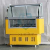 China Sliding Door Ice Cream Showcase Freezer Direct Cooling 10 Trays 6 Barrels for sale