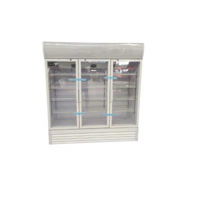 China Vertical 1010L 3 Door Commercial Upright Display Freezer for sale