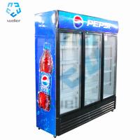 China Commercial three-door upright glass beverage display freezer for sale