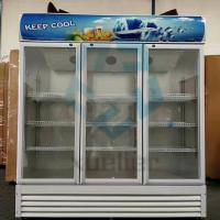 China Commercial three-door upright glass beverage display freezer for sale