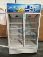 China Commercial double-door upright glass beverage display freezer for sale