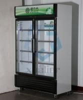 China Commercial double-door upright glass beverage display freezer for sale