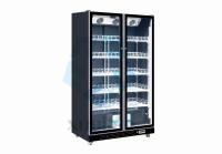 China Air Cooling Two Door Glass Display Fridge for sale