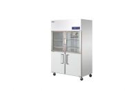 China Glass Door Stainless Steel Freezers Double Temperature 220V for sale