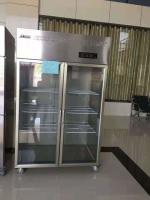 China 220V Double Door Fridge Freezer Commercial 1.2m Double Temperature for sale