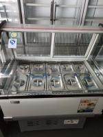 China Glass Ice Cream Showcase Freezer 12 Buckets 16 Plates for sale