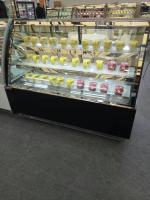 China Curved Glass Cake Fridge Display Cabinet 0.9m 1.2m 1.5m 1.8m for sale