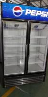 China Direct Cooling Glass Door Display Freezer , Double Door Drinks Display Fridge for sale