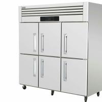 China Six Doors Commercial Upright Freezer Stainless Steel R600a R134a for sale