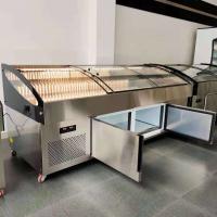 China Stainless Steel Sliding Door Deli Display Freezer Air Cooling for sale