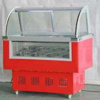 China Stainless Steel Ice Cream Freezer Sliding Door 220V Double Door for sale