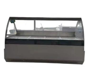 China Double Temperature White Butcher Fridge Display Duck Neck Meat for sale
