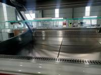 China Curved Glass Butcher Meat Freezer SS304 Front Flip Lid for sale