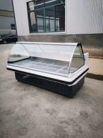 China Special Curved Glass Butcher Meat Freezer Supermarket Air Cooling for sale