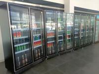 China Three Door 1800L Beer Upright Glass Door Freezer Beverage for sale