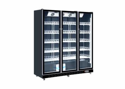 China Three Door 1800L Beer Upright Glass Door Freezer Beverage for sale