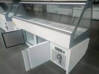 China Double Doors Butchers Refrigerated Display Cabinets Deli Sliding Curved Glass for sale