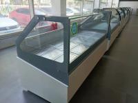 China Double Doors Butchers Refrigerated Display Cabinets Deli Sliding Curved Glass for sale