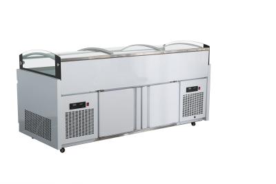 China SS304 Glass Door Chest Freezer Direct Cooling Supermarket for sale