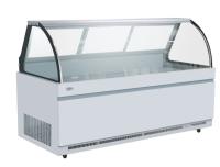 China Sliding Curved Glass Deli Butcher Fridge Display Direct Cooling for sale