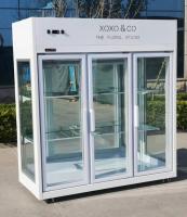 China 220V Floral Display Cooler 85 Cu Ft 3 Doors Tempered Glass for sale