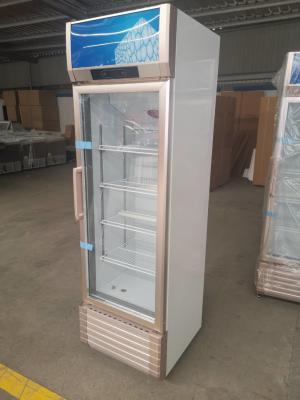 China Rose Gold Aluminium Door Frame Vertical Single Door Glass Door Display Freezer for sale