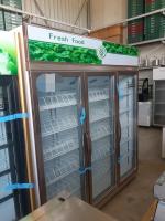 China 1860L Upright Glass Door Display Freezer 110V To 240V 3 Door for sale