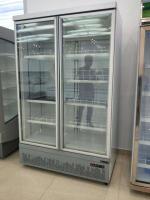 China Cheap Double Door Under Unit Vertical Glass Door Freezer Commercial Refrigerator for sale