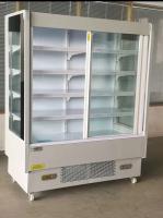 China Upright Commercial Glass Door Display Freezer Sliding 2 Door Fan Cooling for sale