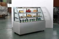 China Curved Glass Cake Display Showcase for sale