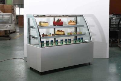 China Curved Glass Cake Display Showcase for sale