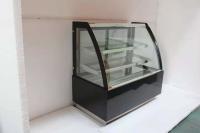 China Curved Glass Cake Display Showcase for sale