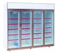 China Real Air-Cooled Beverage Display Cabinet Double Door Fresh-Keeping Cabinet for sale