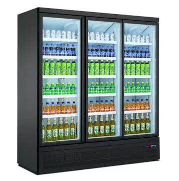 China Black series two door three door air cooled commercial large capacity display cabinet refrigeration for sale