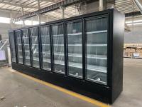 China Black series two door three door air cooled commercial large capacity display cabinet refrigeration for sale